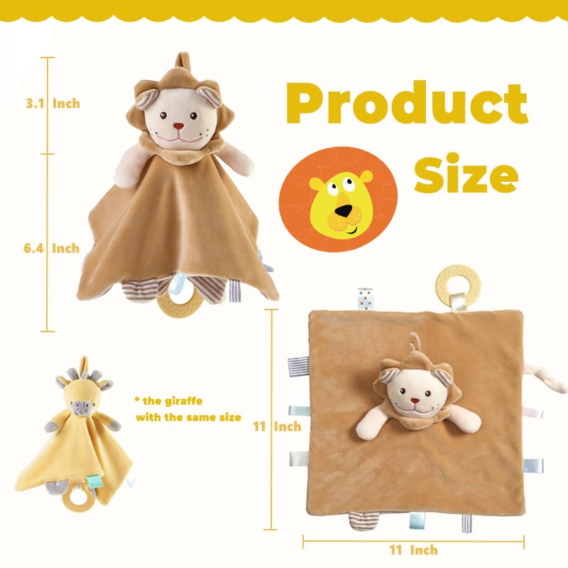 YOLINYOISH Lion Baby Snuggler Lovey Security Toy&Blanket Set for Kids (Deer-Blanket)