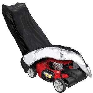 Lawn Mower Cover Outdoors Waterproof Push Lawnmower Cover Dust UV Protection Universal Oxford Covers with Drawstring Storage Bag 76" x 25" x 44"