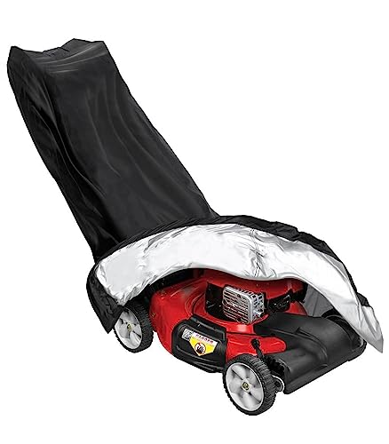 Lawn Mower Cover Outdoors Waterproof Push Lawnmower Cover Dust UV Protection Universal Oxford Covers with Drawstring Storage Bag 76" x 25" x 44"