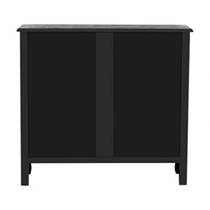 Tdewlye Minimalist Pure Hand Drawn Accent Storage Cabinet with 2 Doors and Solid Wood Legs,for Living Room,Study and Entryway (Black@X)