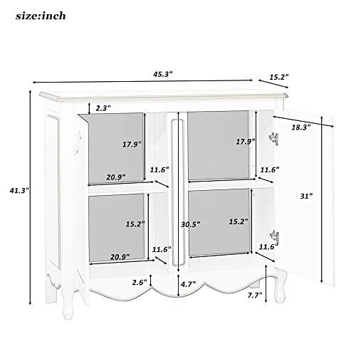 Tdewlye Minimalist Pure Hand Drawn Accent Storage Cabinet with 2 Doors and Solid Wood Legs,for Living Room,Study and Entryway (Black@X)