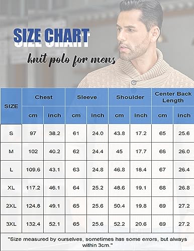 COOFANDY Men's Shawl Collar Sweaters V-Neck Relaxed Fit Basket Knitted Pullovers Navy Blue