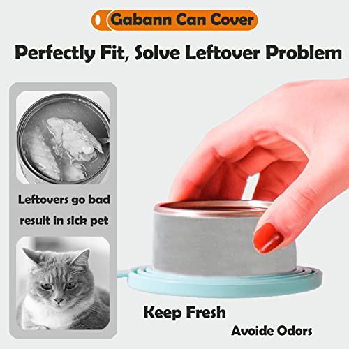 Gabann Cat Food Can Lids, Silicone Can Covers for Cat & Dog Food Cans, Food Safe, BPA Free & Dishwasher Safe, Fit All Standard Size Cans Reusalbe Can Caps Lids, 4 Pack