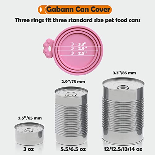 Gabann Cat Food Can Lids, Silicone Can Covers for Cat & Dog Food Cans, Food Safe, BPA Free & Dishwasher Safe, Fit All Standard Size Cans Reusalbe Can Caps Lids, 4 Pack