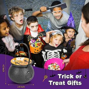 144Pcs Halloween Party Favors for Kids, 18 Prefilled Mini Plastic Witch Cauldron Halloween Goodie Bag Pinata Fillers Halloween Treats Non Candy Bulk Classroom Prizes Trick or Treat Toys Party Gifts