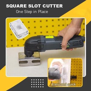 One Step in Place Square Slot Cutter, 2 Pcs Steel Sleeve Slotting Knife Square Rectangular Milling Cutter Engraving, Hole Cutting Tool for Carving Milling Sheetrock,Wood,Drywall and Voltage Box