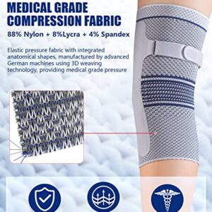 ZEAMO Knee Compression Sleeve with Gel Pad & Side Stabilizers (Medium)