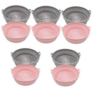 solustre 10 pcs air fryer pan air fryer oven pan para air fryer silicone air fryer round steamer liner air fryer pad oven baking basket silicone air fryer mat air fryer liner pad