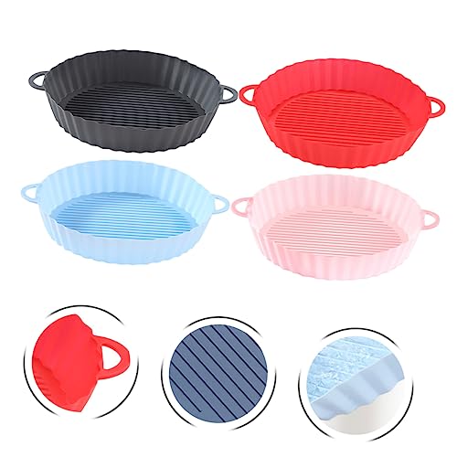 VALICLUD 12 Pcs Bakeware Round Baking Pan Oven Air Fryer Para Air Fryer Air Fryer Grill Air Fryer Silicone Liner Washing Machine Pan Silica Gel Silicone Baking Liners with Handle