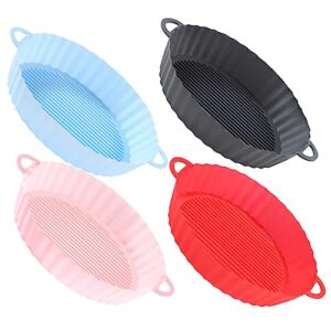 VALICLUD 12 Pcs Bakeware Round Baking Pan Oven Air Fryer Para Air Fryer Air Fryer Grill Air Fryer Silicone Liner Washing Machine Pan Silica Gel Silicone Baking Liners with Handle