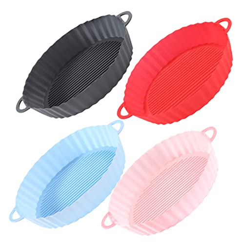 VALICLUD 12 Pcs Bakeware Round Baking Pan Oven Air Fryer Para Air Fryer Air Fryer Grill Air Fryer Silicone Liner Washing Machine Pan Silica Gel Silicone Baking Liners with Handle