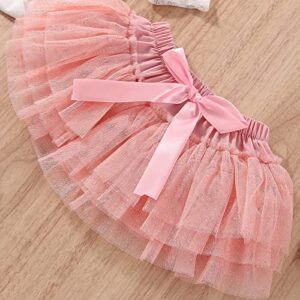 Highnesson-ww Baby Girls 1st First Birthday Outfits Flying Sleeve lace Romper TuTu Skirt Set with Sequins Bowknot Headband 3Pcs