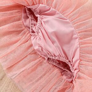 Highnesson-ww Baby Girls 1st First Birthday Outfits Flying Sleeve lace Romper TuTu Skirt Set with Sequins Bowknot Headband 3Pcs