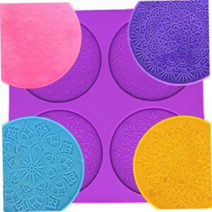 HAKIDZEL Mandala Pattern Stencil Silicone Tray Casting Silicone Coaster Molds Resin Silicone Molds for Resin Mold for Resin Agate Coaster Resin Coasters Mandala Pattern Mold Silicone Mould