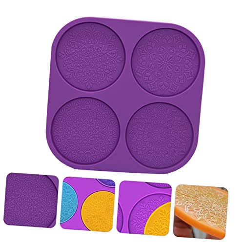 HAKIDZEL Mandala Pattern Stencil Silicone Tray Casting Silicone Coaster Molds Resin Silicone Molds for Resin Mold for Resin Agate Coaster Resin Coasters Mandala Pattern Mold Silicone Mould