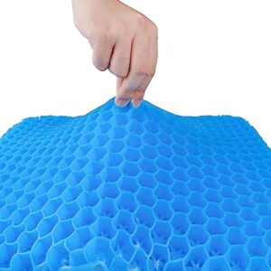 C CRYSTAL LEMON Ultimate Comfort Gel Seat Cushion for Car, Office Chair & Long Sitting – Breathable Honeycomb Gel Wheelchair Cushion for Cooling, Pressure Relief & Sciatica Pain Alleviation