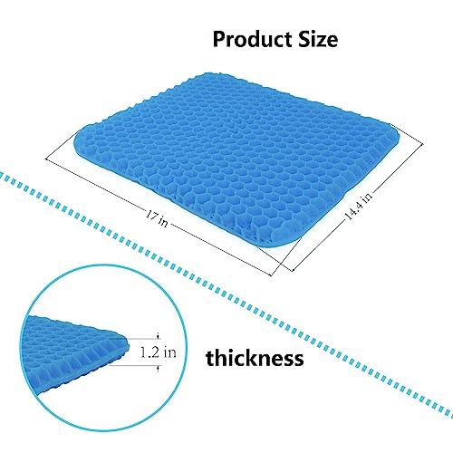 C CRYSTAL LEMON Ultimate Comfort Gel Seat Cushion for Car, Office Chair & Long Sitting – Breathable Honeycomb Gel Wheelchair Cushion for Cooling, Pressure Relief & Sciatica Pain Alleviation