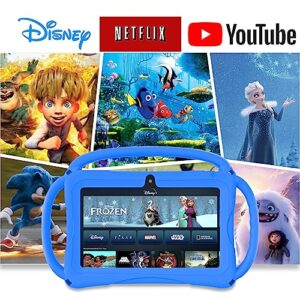 Android 11 Tablet for Kids 7inch Toddler Tablets 3GB+32GB Google Play Kids Tablet iWawa APP Pre-Loaded Learning Educational Tablet with Kids-Proof Case Netflix YouTube (Deep Blue)