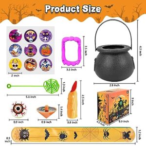 144PCS Halloween Party Favors, 18 Pack Prefilled Small Witch Cauldron Halloween Toys Bulk for Kids Halloween Goodie Bag Fillers/Halloween Gifts Party Supplies Prizes/Non Candy Halloween Trick or Treat