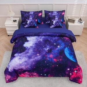 galaxy bedding full comforter set for boys, bedding comforter sets 7 pieces full size bed sheets and comforter set,comforter full size set for boy girl all season