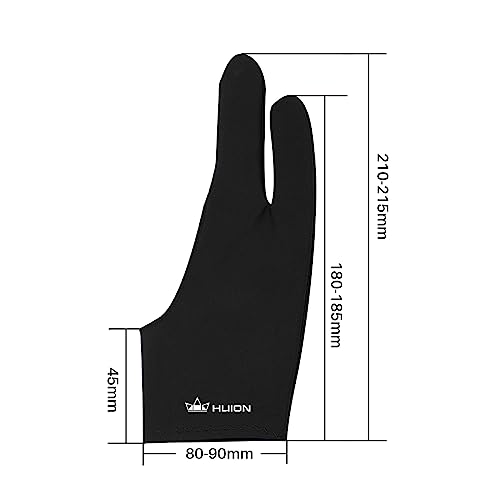 HUION Palm Rejection Artist Glove Two-Finger Glove for Graphic Drawing Tablet iPad Monitor Painting, Paper Sketching, Good for Left and Right Hand