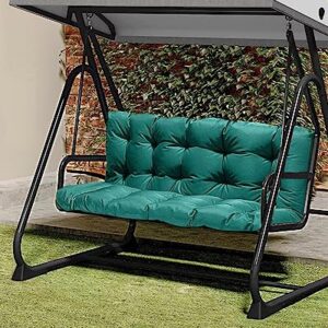 LCKFFYD Outdoor Swing Cushions，Bench Cushion Waterproof Swing Cushions 2/3 Seater Outdoor Porch Swing Cushions with Backrest, for Outdoor Swing Pad for Garden Patio Dark(52x40x5in,Green)