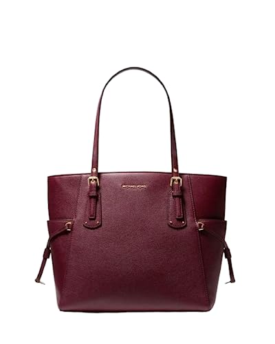 Michael Kors Voyager Small Pebbled Leather Tote Bag (Merlot)