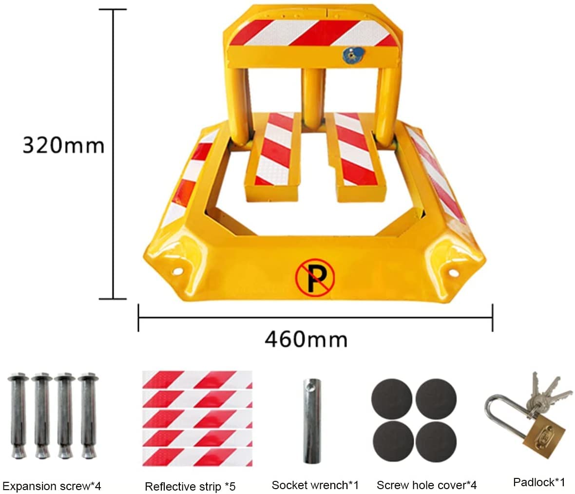 OUSIKA Parking Post, Parking Barrier, for Parking Lot Parking Blocker, Parking Space Lock,Parking Space Lock, Parking Pile Parking Space Lock Parking