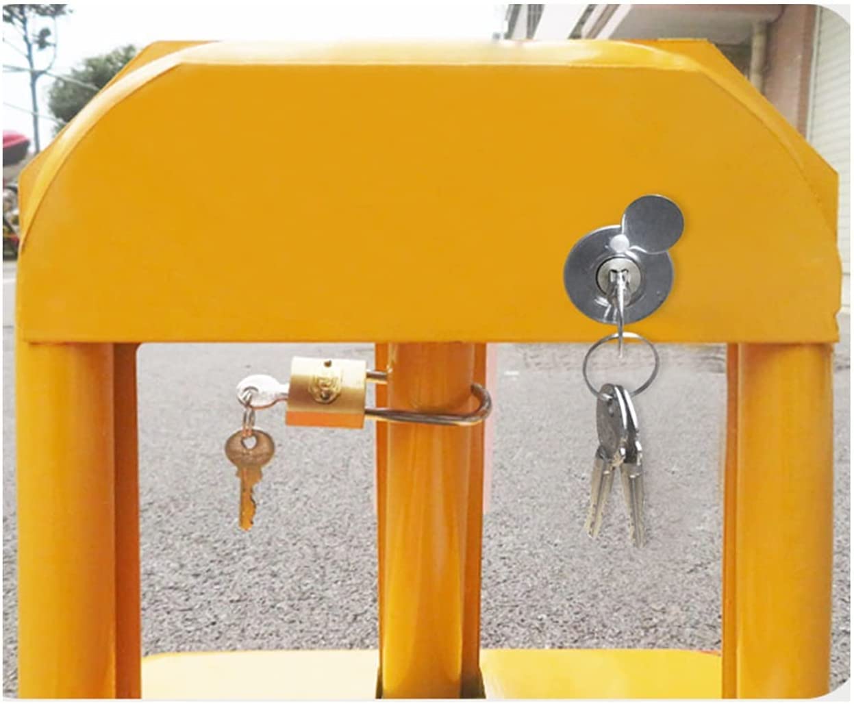 OUSIKA Parking Post, Parking Barrier, for Parking Lot Parking Blocker, Parking Space Lock,Parking Space Lock, Parking Pile Parking Space Lock Parking