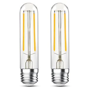 grensk dimmable e26 led tubular light bulbs 40watt,t10 t30 4w 400lumens flicker-free vintage edsion bulbs,2700k warm white filament light bulbs for chandelier light or industrial wall sconces,2 pack