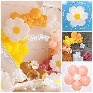 166 Pieces Daisy Balloon Garland Arch Kit Pastel Balloon Arch Pink and Orange Balloons Boho Balloon Garland Kit Groovy Balloon Garland Kit Daisy Party Decorations