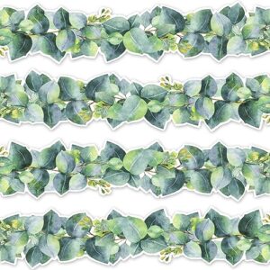 bulletin board borders decorations, classroom borders for bulletin board - eucalyptus die-cut border bulletin board trim decor, greenery classroom wall decor, green plant bulletin board border (59ft)