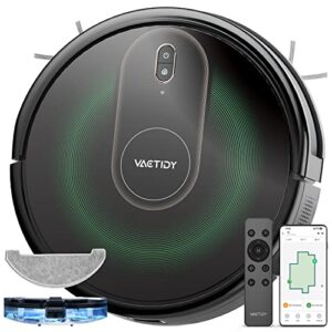 vactidy t8 robot vacuum and mop combo, wifi/app/alexa/siri control, robotic vacuum cleaner with gyro navigation, self-charging, slim, good for hard floor, pet hair, carpet