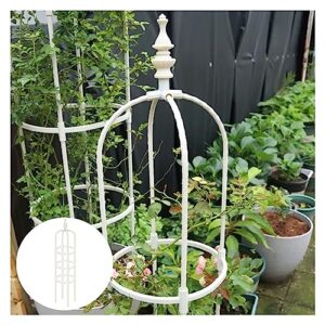 hjzalmi obelisk trellis, tall tower support frame, outdoor flower support for climbing plants vegetables blackberry, diameter 8 mm (color : white, size : 180x28cm)