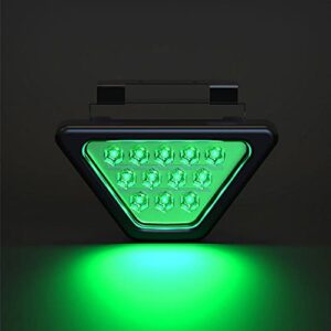 naiveferry rear tail brake light triangle, led motorcycle strobe light flash brake lamp universal stop light car warning light for safe driving waterproof car truck(green)