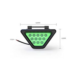 Naiveferry Rear Tail Brake Light Triangle, LED Motorcycle Strobe Light Flash Brake Lamp Universal Stop Light Car Warning Light for Safe Driving Waterproof Car Truck(Green)