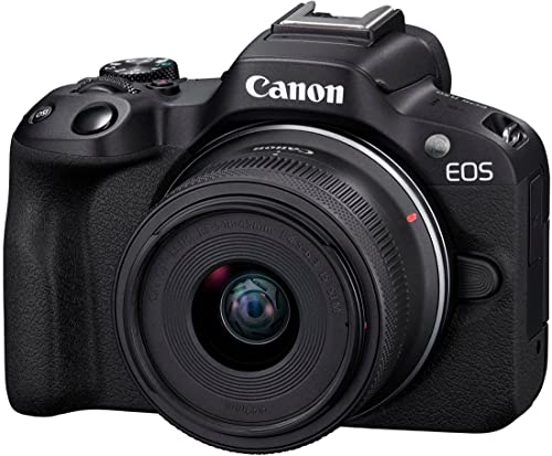 Canon EOS R50 4K Video Mirrorless Camera with RF-S 18-45mm f/4.5-6.3 is STM Lens and 20 Essential Accessories for Content Creators (Renewed), Black