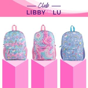 CLUB LIBBY LU Pastel Tie Dye Backpack for School Girls, 16 inch, Pink