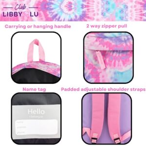 CLUB LIBBY LU Pastel Tie Dye Backpack for School Girls, 16 inch, Pink