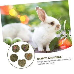 POPETPOP 15pcs Rabbit Grass Cake Toys for Birds Toys for Hamsters Decorated Cookies Chinchilla Chew Toy Rabbit Teeth Cleaning Toy Guinea Pigs Chew Toy Rabbit Chew Toys Pet Biscuits Alfalfa