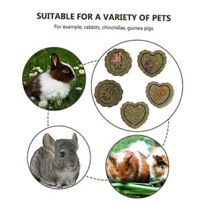 POPETPOP 15pcs Rabbit Grass Cake Toys for Birds Toys for Hamsters Decorated Cookies Chinchilla Chew Toy Rabbit Teeth Cleaning Toy Guinea Pigs Chew Toy Rabbit Chew Toys Pet Biscuits Alfalfa