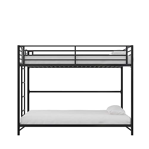 DHP Daven Easy Assembly Kids Bunk Bed, Twin Over Twin, Black