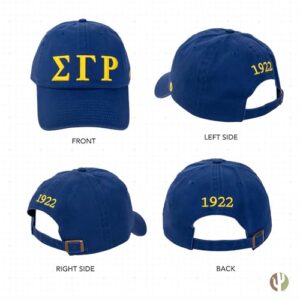 Sigma Gamma Rho Baseball Hat Brimmed Embroirderd Hats Cap Adjustable Cloth Strap Adult (Style 1) Blue