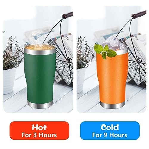 VEGOND 20oz Tumbler Stainless Steel Tumbler Cup with Lid And Straw Vacuum Insulated Double Wall Travel Coffee Mug(orange package 1)