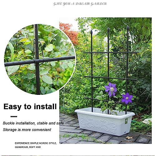 Garden Trellis, Plant Trellis for Climbing Plants Indoor Outdoor, DIY Tomatoes Cage Potted Plant Support Stakes for Vegetable, Rose, Bean, Pots, Clematis (Size : 90cm(35.4in*120cm(47.2in))