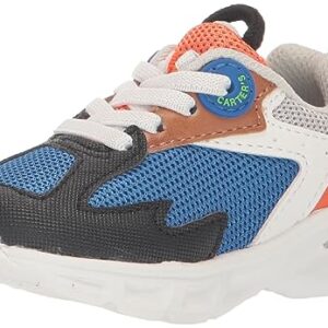 Carter's Kids Adusa Light-Up Sneaker, Blue/Orange, 7 US Unisex Toddler