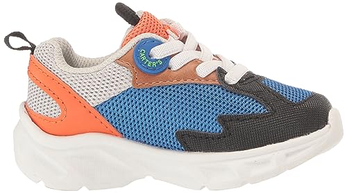 Carter's Kids Adusa Light-Up Sneaker, Blue/Orange, 7 US Unisex Toddler