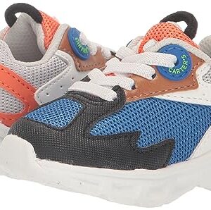 Carter's Kids Adusa Light-Up Sneaker, Blue/Orange, 7 US Unisex Toddler