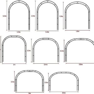 Heavy Duty Metal Garden Arch Trellis 1.2M 1.4M 1.8M 2M 2.4M 3M 3.5M Wide Weather-Resistant Rose Arches Wedding Archway Frame, Garden Entrances Decoration Arch Stand,Green,W1.2M*H2.2M