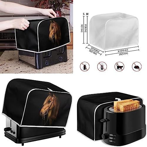 Suobstales Black Sunflower Print Toaster Cover & Blender Cover with Top Handle, Washable Bread Oven Dustproof Covers kitchen Appliance Covers Stand Mixer Case Coffee Maker Juice Cover, M